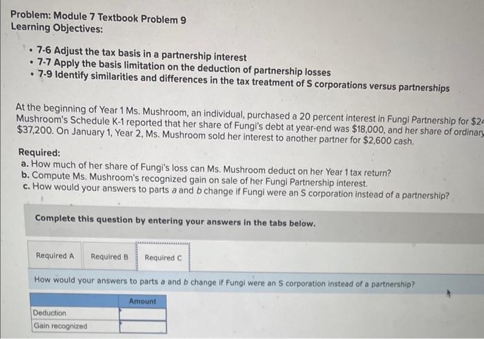 Solved Problem: Module 7 Textbook Problem 9 Learning | Chegg.com