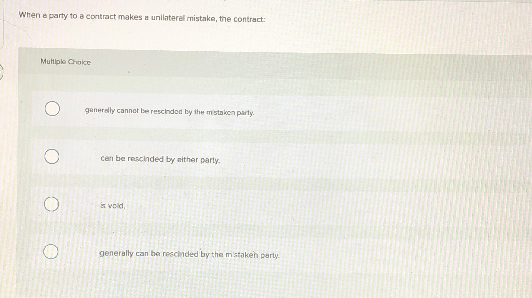 Solved When a party to a contract makes a unilateral | Chegg.com