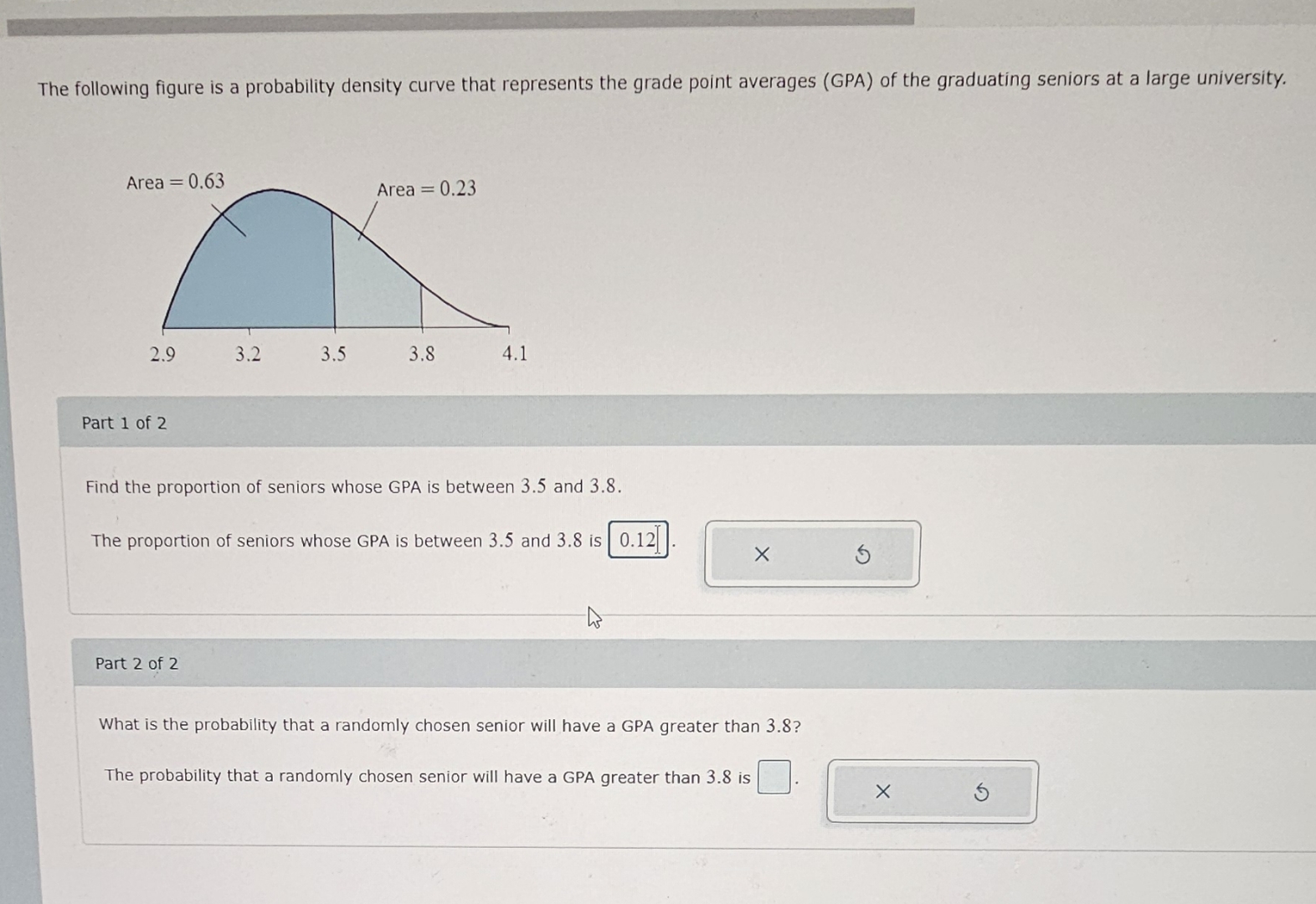 Solved The following figure is a probability density curve | Chegg.com