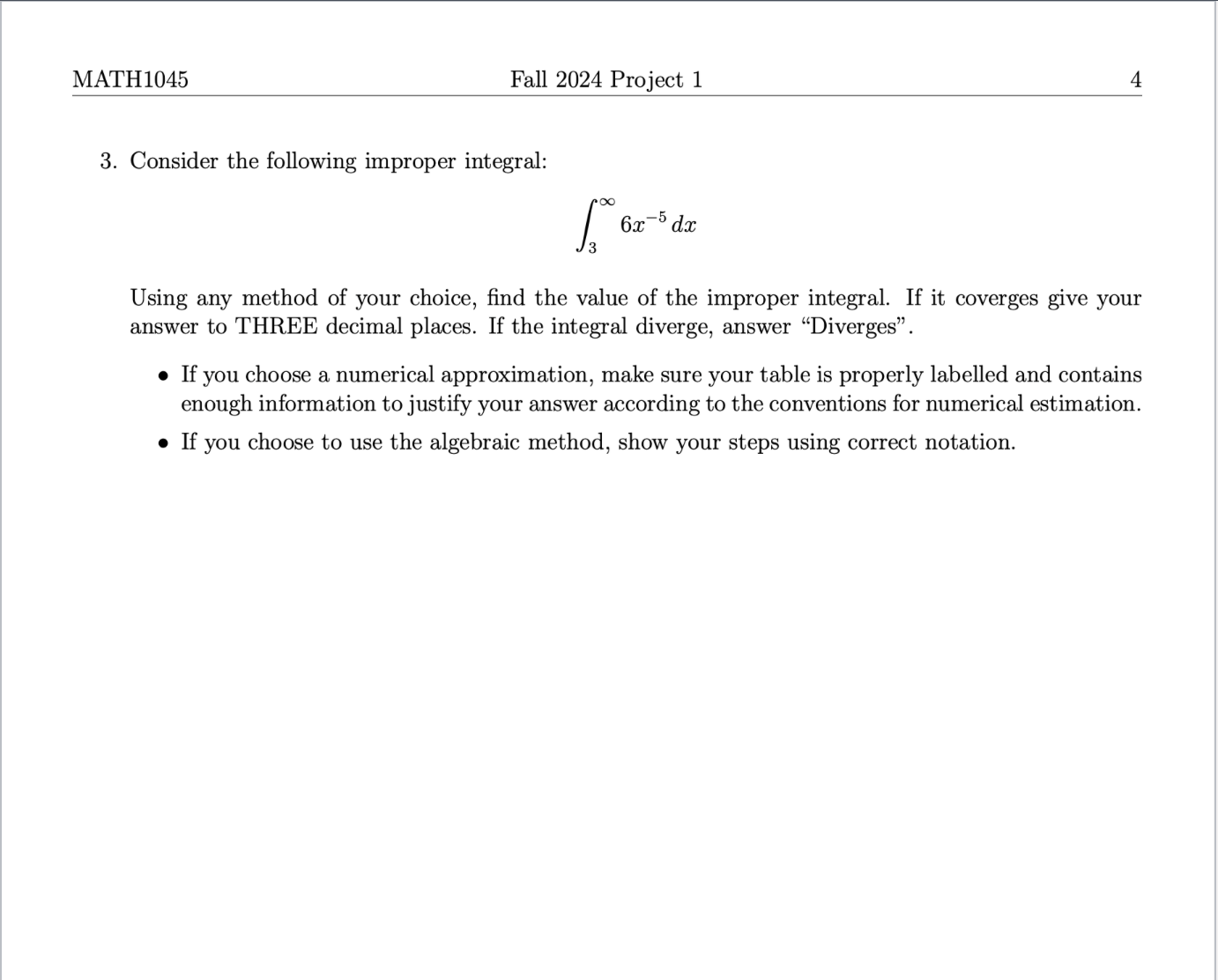 Solved Consider the following improper | Chegg.com