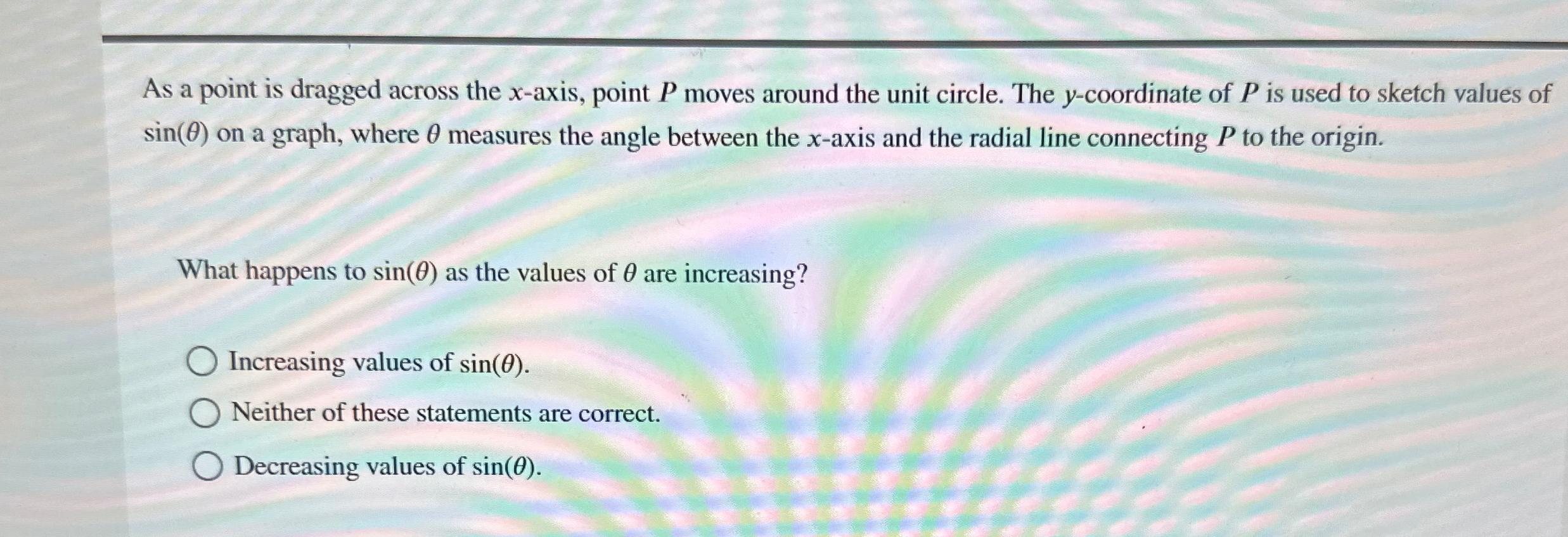 Solved As a point is dragged across the x-axis, point P | Chegg.com
