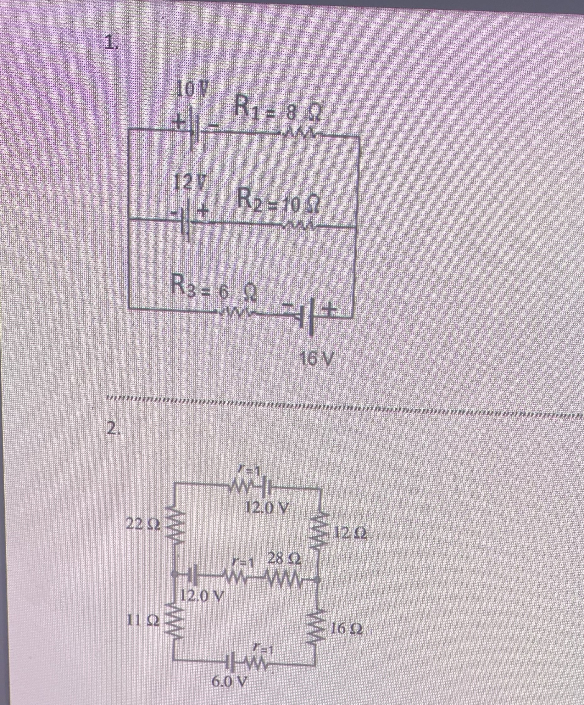 Solved For the given two circuits, find the current in each | Chegg.com