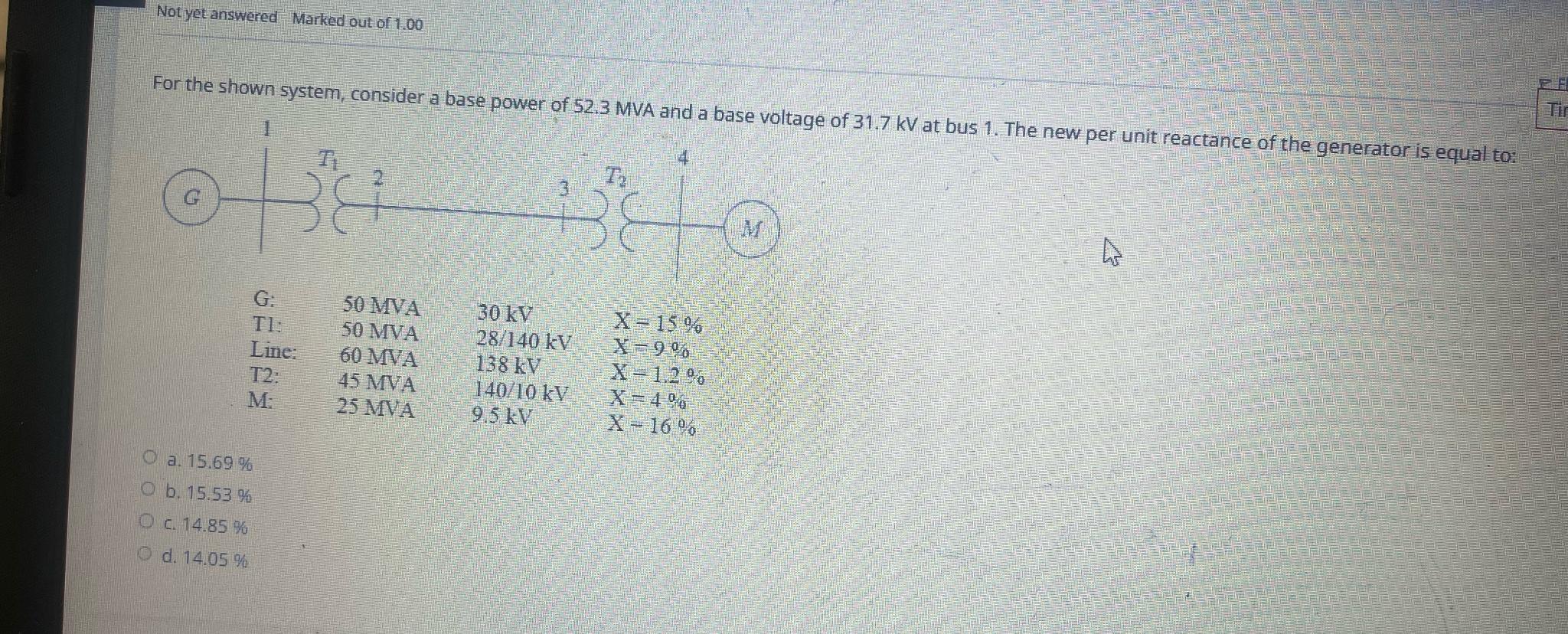 Solved Not yet answered Marked out of 1.00For the shown | Chegg.com
