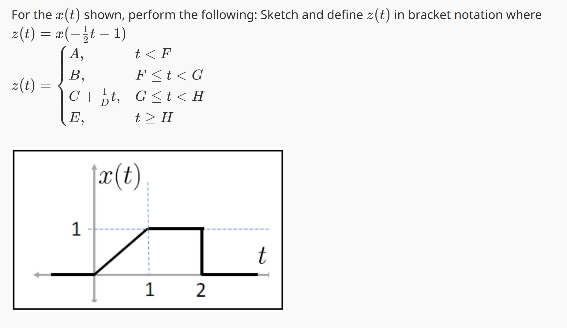 Solved For the x(t) ﻿shown, perform the following: Sketch | Chegg.com