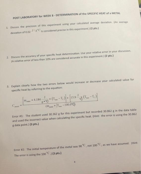 Solved Labsheet. Use page 1 data to finish page 2 and 3. | Chegg.com