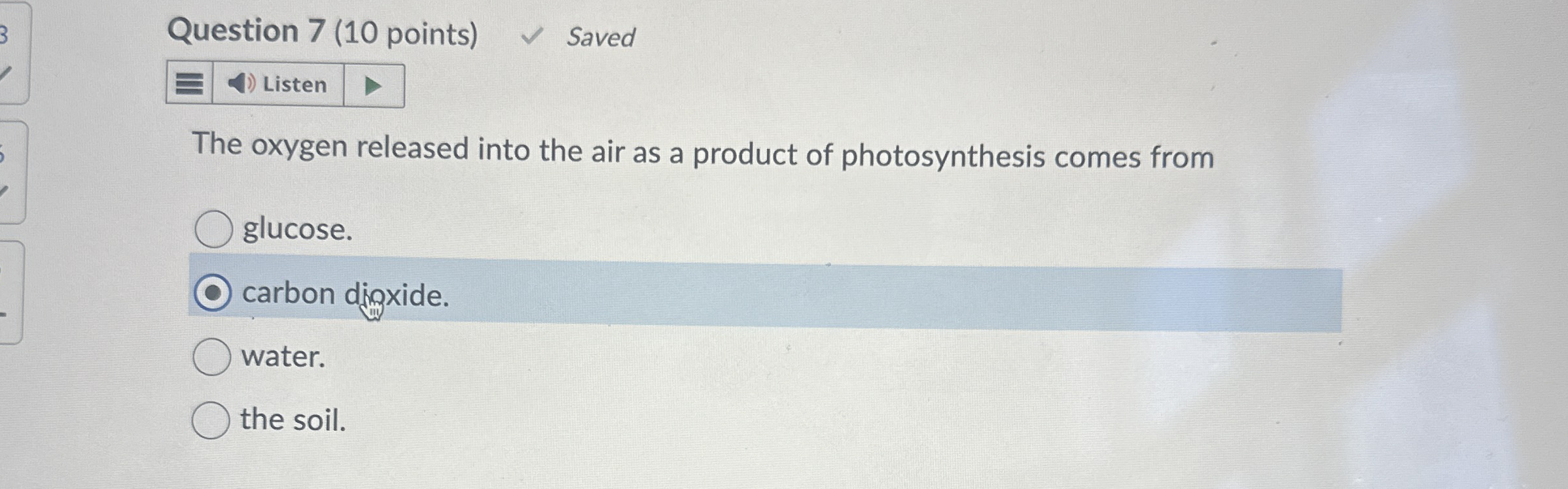 Solved Question 7 (10 points)SavedThe oxygen released into | Chegg.com Solved Question 7 (10 points)SavedThe oxygen released into | Chegg.com