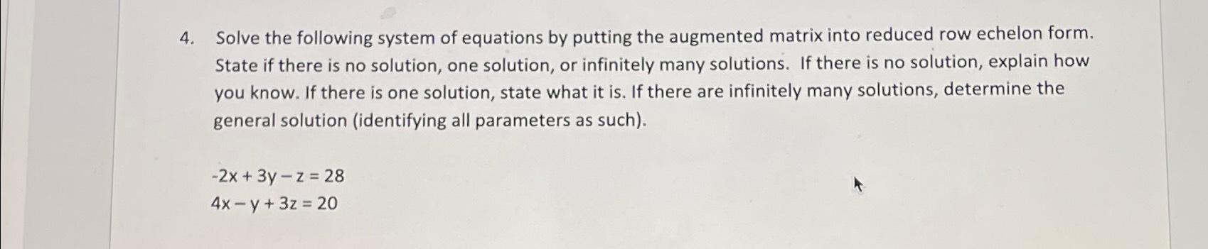 Solved Solve the following system of equations by putting | Chegg.com