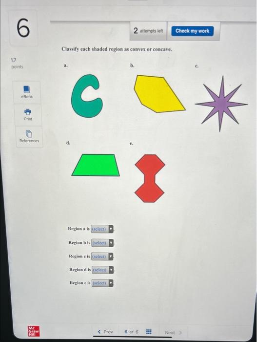 Solved Classify cach shaded region as convex or concave. a. | Chegg.com
