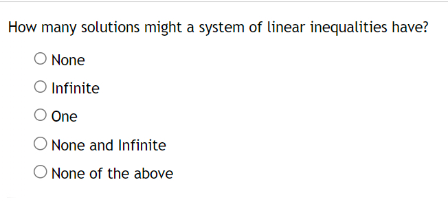 Solved How many solutions might a system of linear | Chegg.com