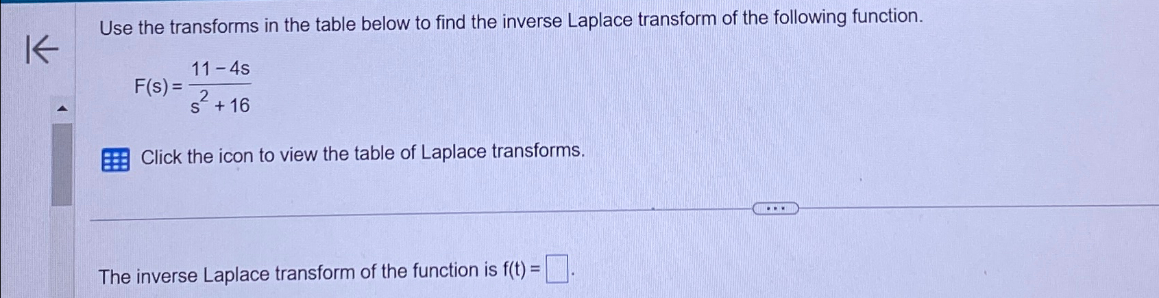 Solved Use the transforms in the table below to find the | Chegg.com