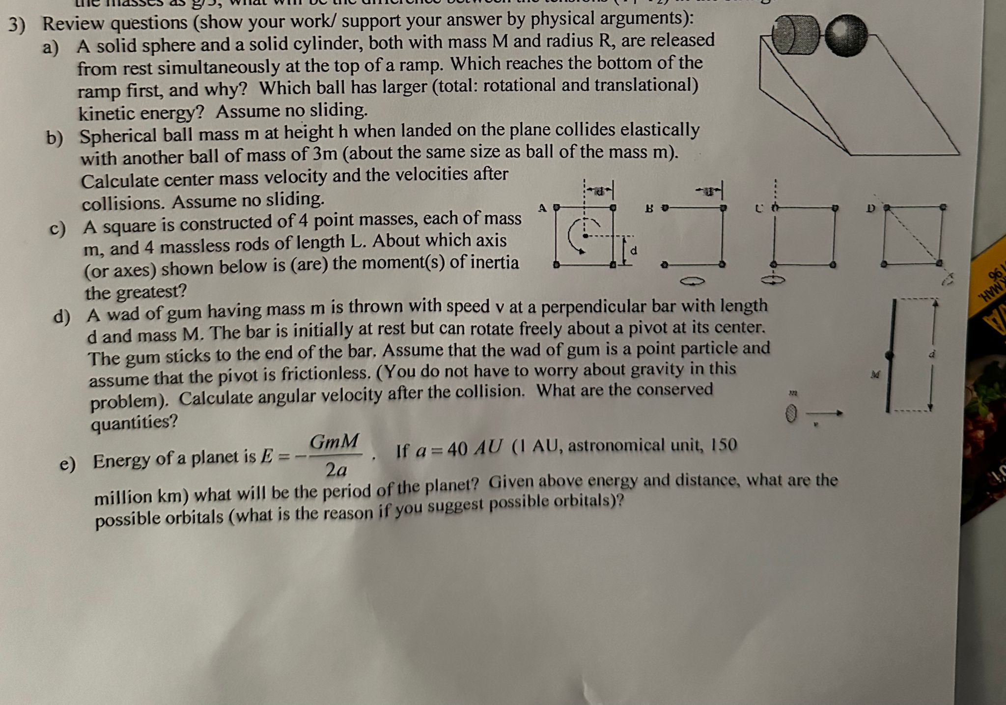 Review questions (show your work/ ﻿support your | Chegg.com