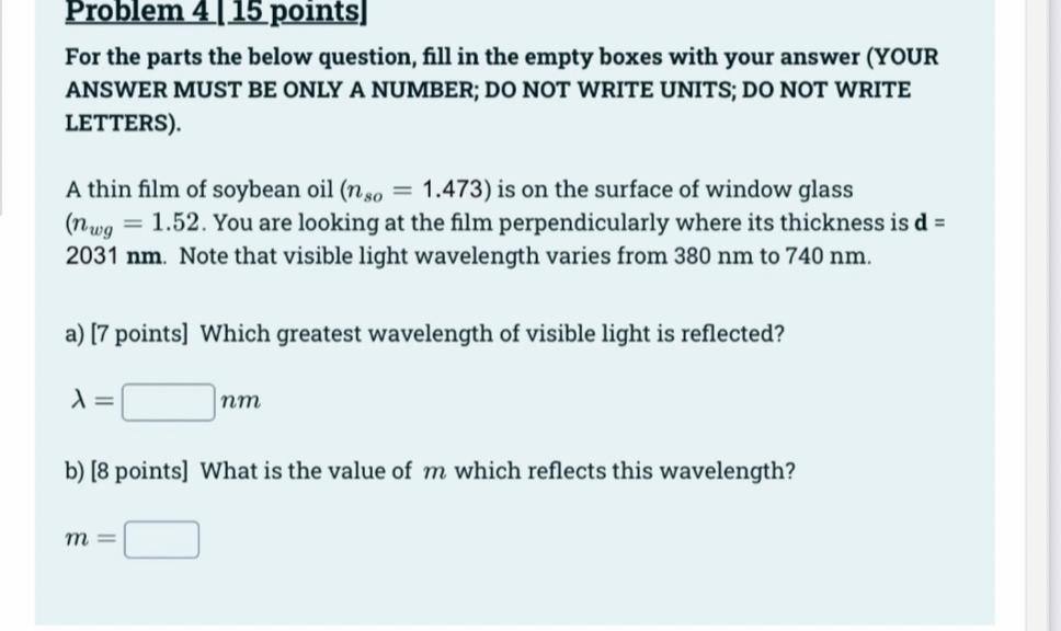Solved Problem 4 [15 ﻿points]For the parts the below | Chegg.com