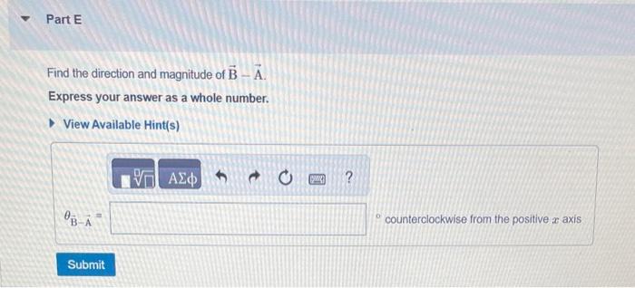 Solved Vector A points in the negative y direction and has a | Chegg.com