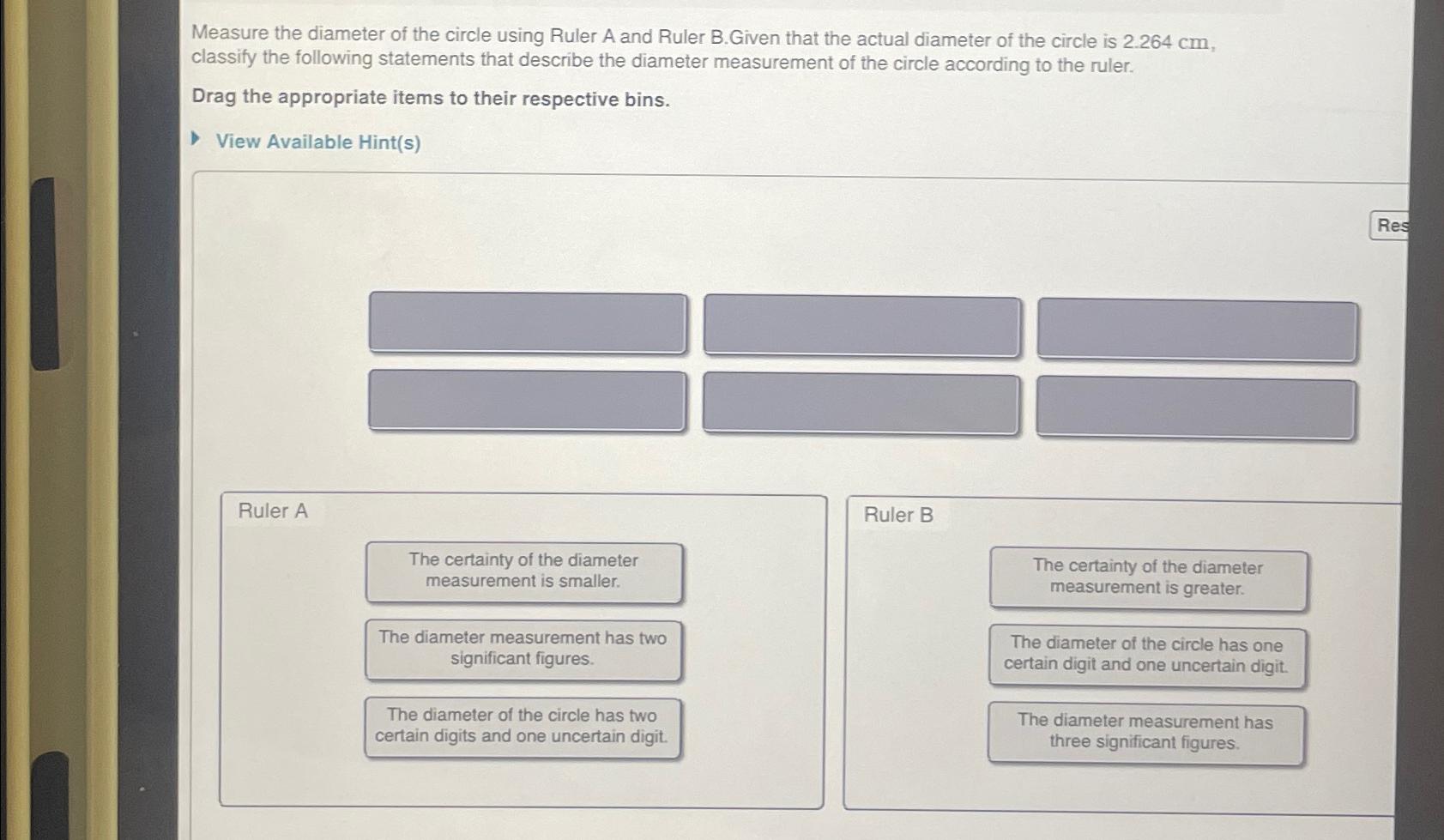Solved Measure the diameter of the circle using Ruler A and | Chegg.com