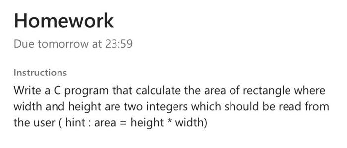 Solved Homework Due tomorrow at 23:59 Instructions Write a C | Chegg.com