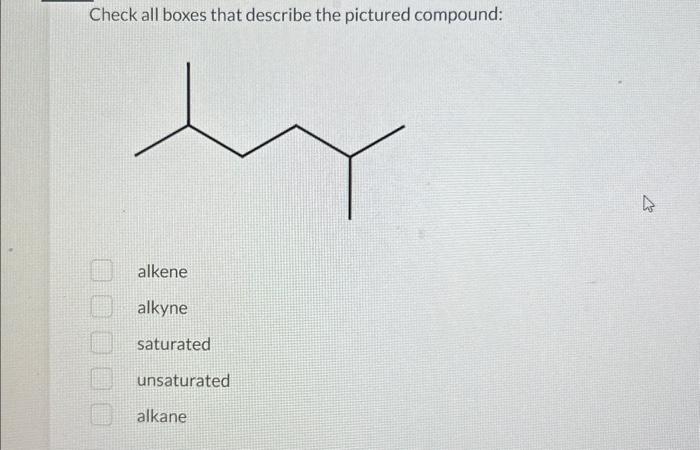 Solved Check all boxes that describe the pictured compound: | Chegg.com