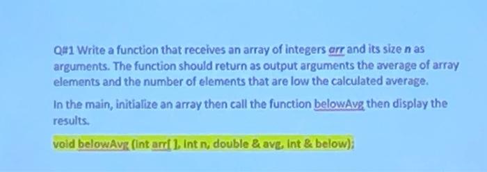 Solved QH1 Write a function that receives an array of | Chegg.com