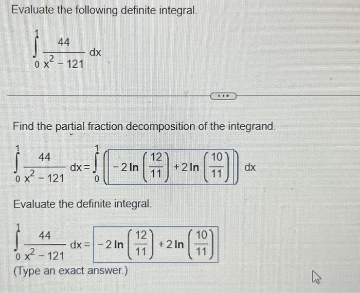 Solved Evaluate the following definite integral. | Chegg.com