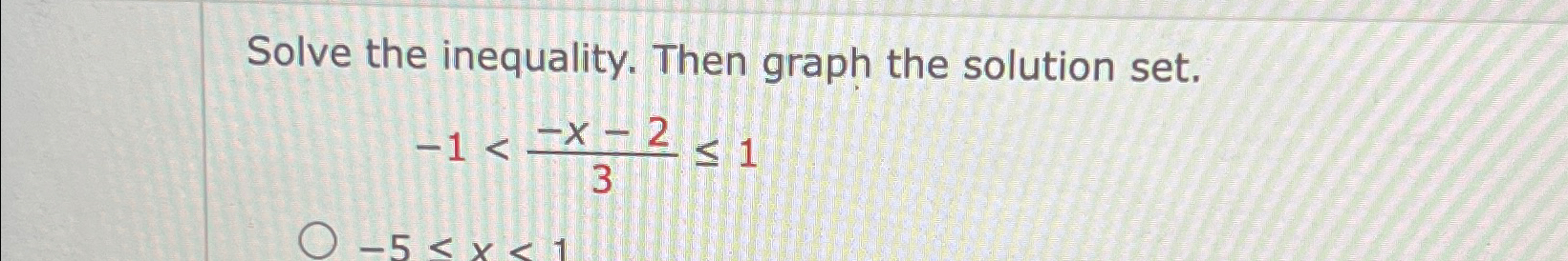 Solved Solve the inequality. Then graph the solution | Chegg.com