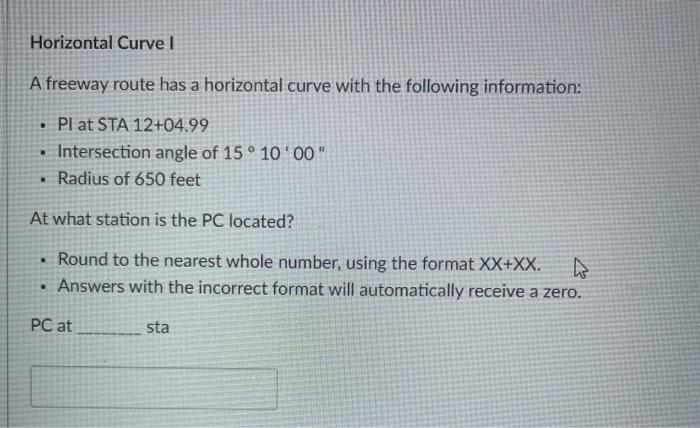 Solved Horizontal Curvel A freeway route has a horizontal | Chegg.com