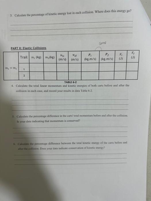 Data and Data analysis PART I: Completely Inelastic | Chegg.com
