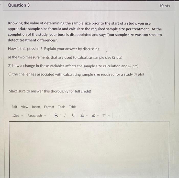 Solved Knowing the value of determining the sample size | Chegg.com