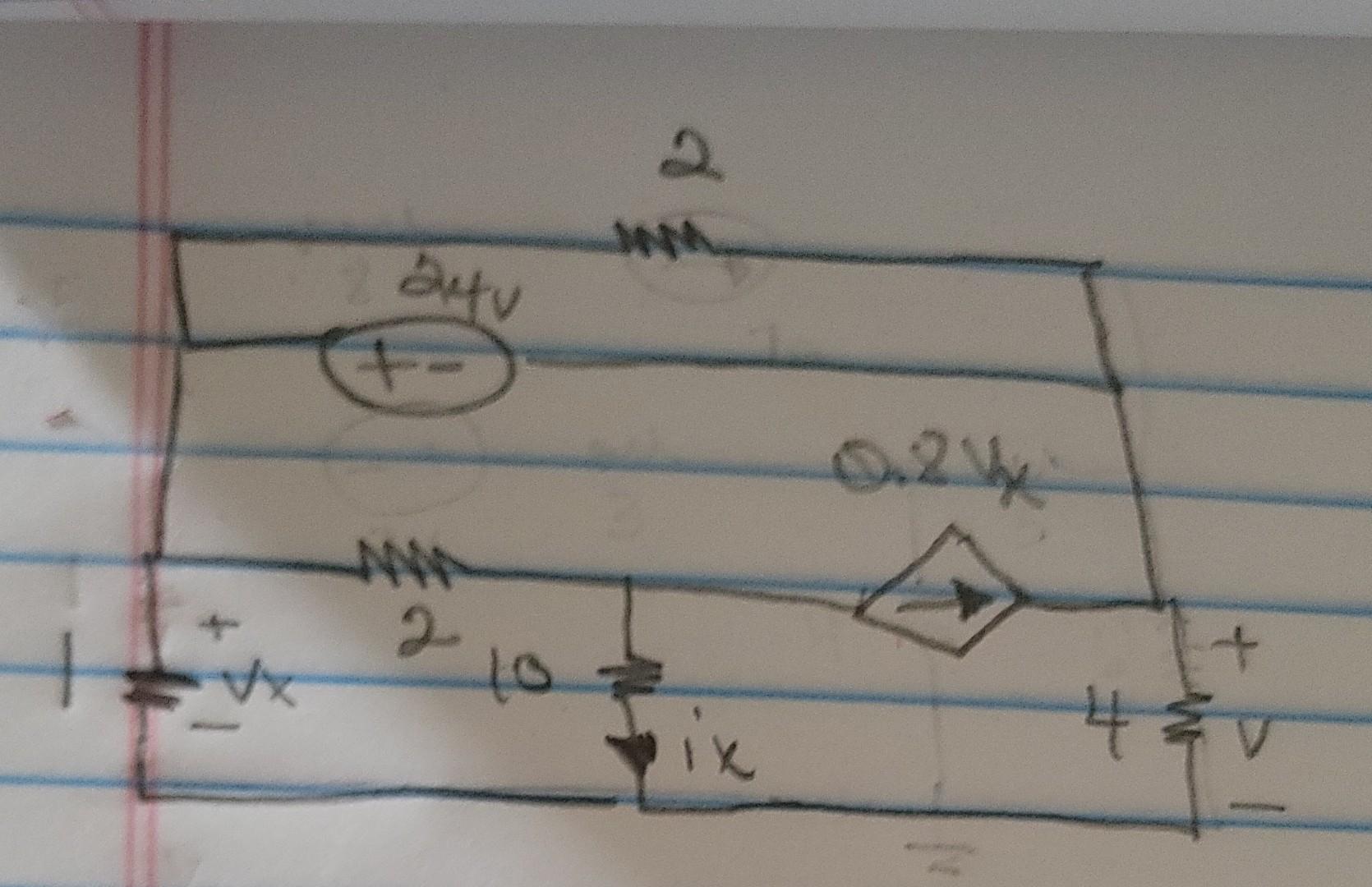 Solved find V, Vx and ix | Chegg.com