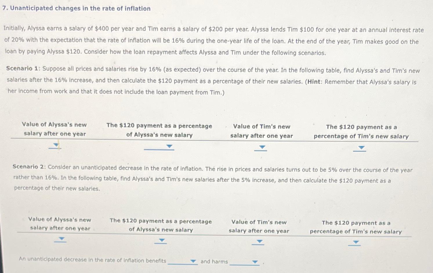 Solved Unanticipated changes in the rate of | Chegg.com