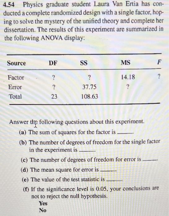 Solved 4.54 Physics graduate student Laura Van Ertia has | Chegg.com