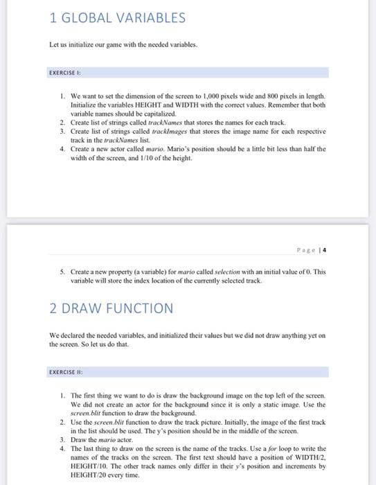 Let us initialize our game with the needed variables. | Chegg.com