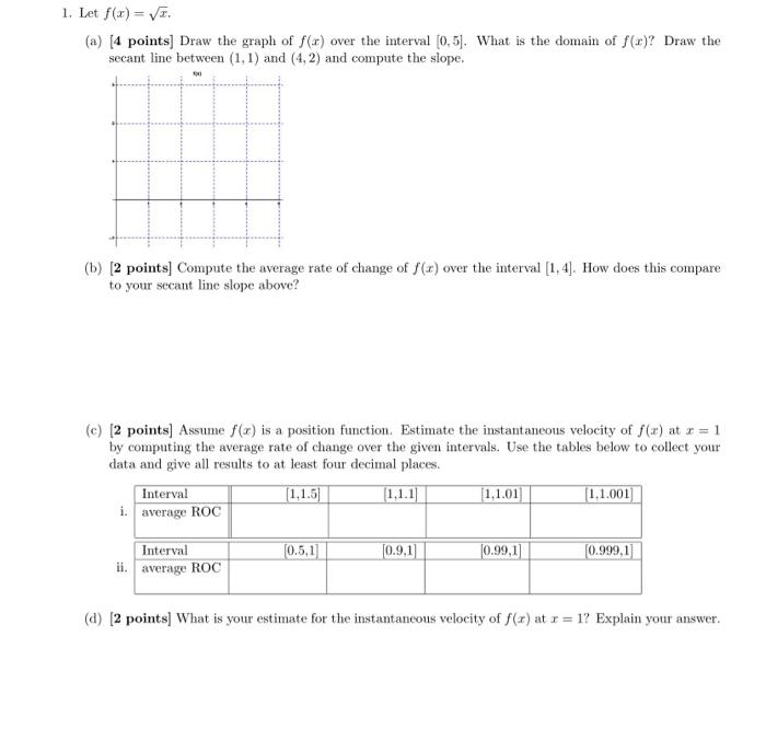 Solved Let f(x)=x. (a) [4 points] Draw the graph of f(x) | Chegg.com