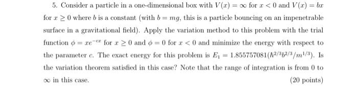 Solved 5. Consider a particle in a one-dimensional box with | Chegg.com