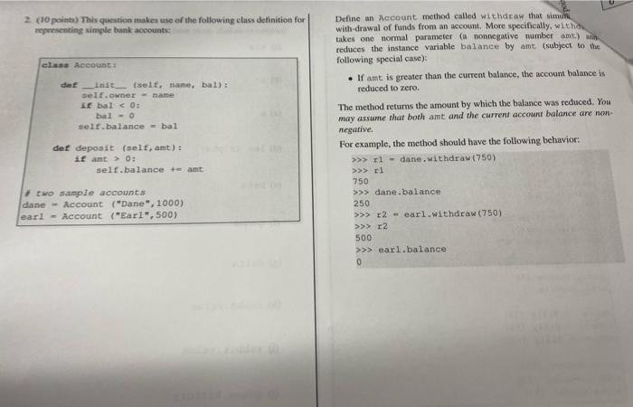 2. (10 pointa) This question makes use of the | Chegg.com