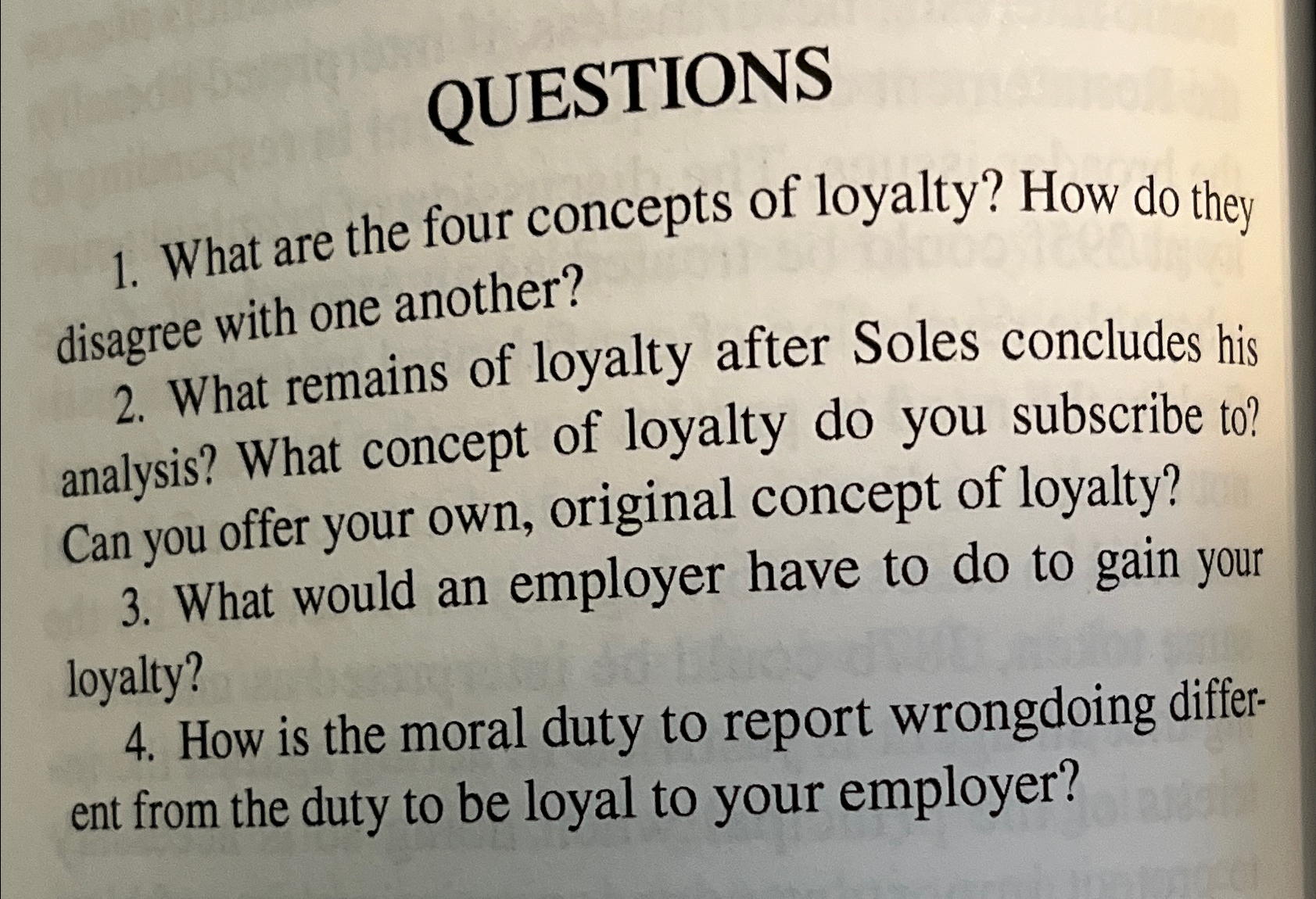 Solved QUESTIONSWhat are the four concepts of loyalty? How | Chegg.com