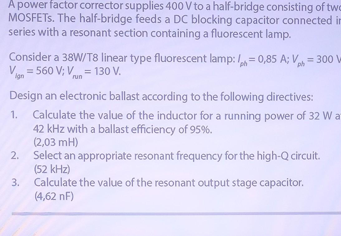 Solved A power factor corrector supplies 400 V to a | Chegg.com