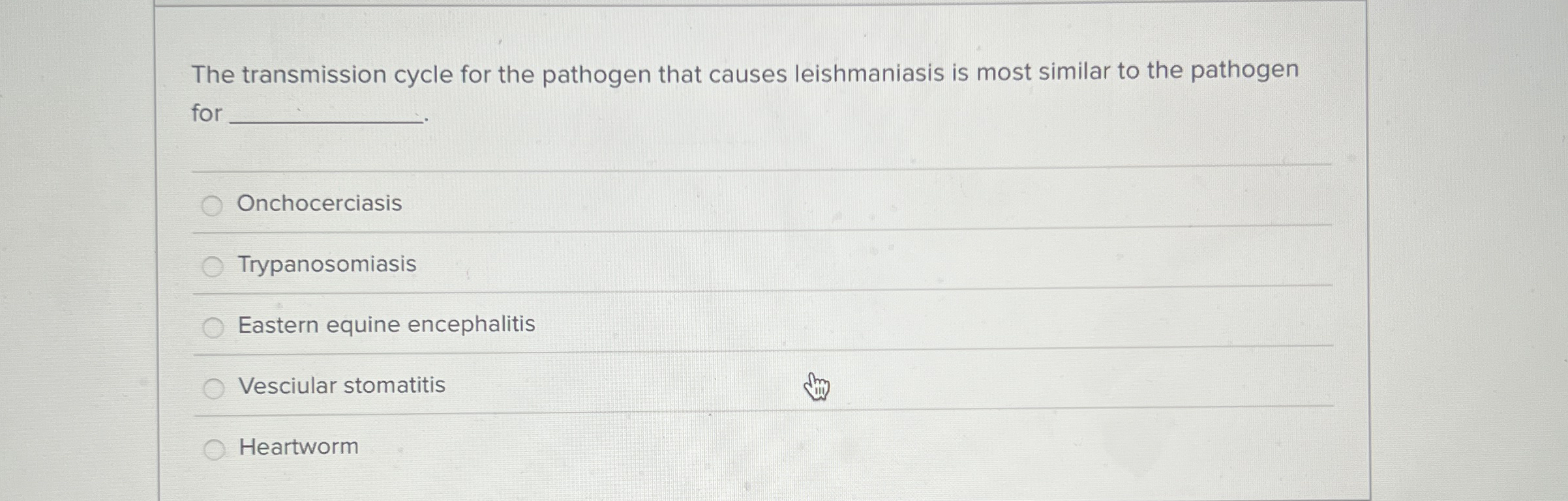 High Quality SOLUTION The transmission cycle for the pathogen that causes | Chegg.com