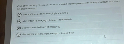 Solved Which of the following 50 ﻿statements limits attempts | Chegg.com