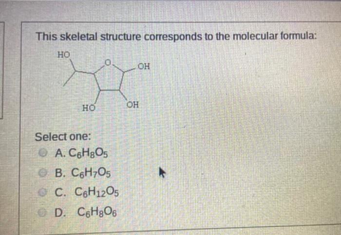 Solved This skeletal structure corresponds to the molecular | Chegg.com