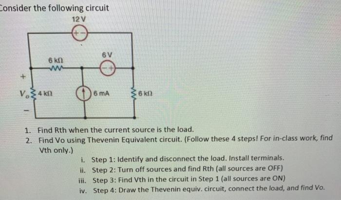 Solved Consider the following circuit 12 V 6 V 6 ΚΩ + v. 340 | Chegg.com