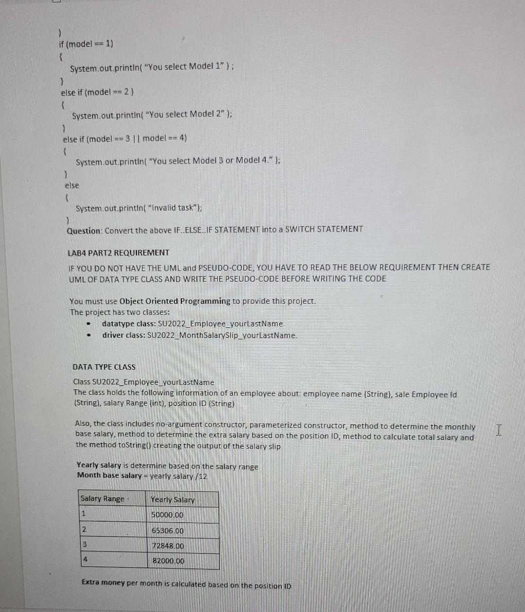 Solved TITLE Selection Structure Object Oriented Programming | Chegg.com