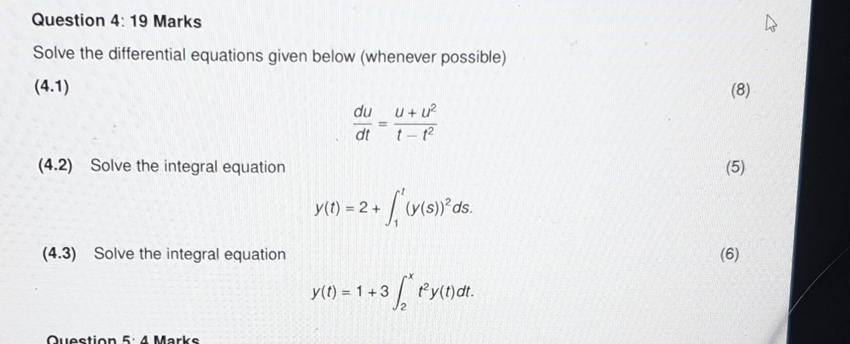 Solved Solve the differential equations given below | Chegg.com
