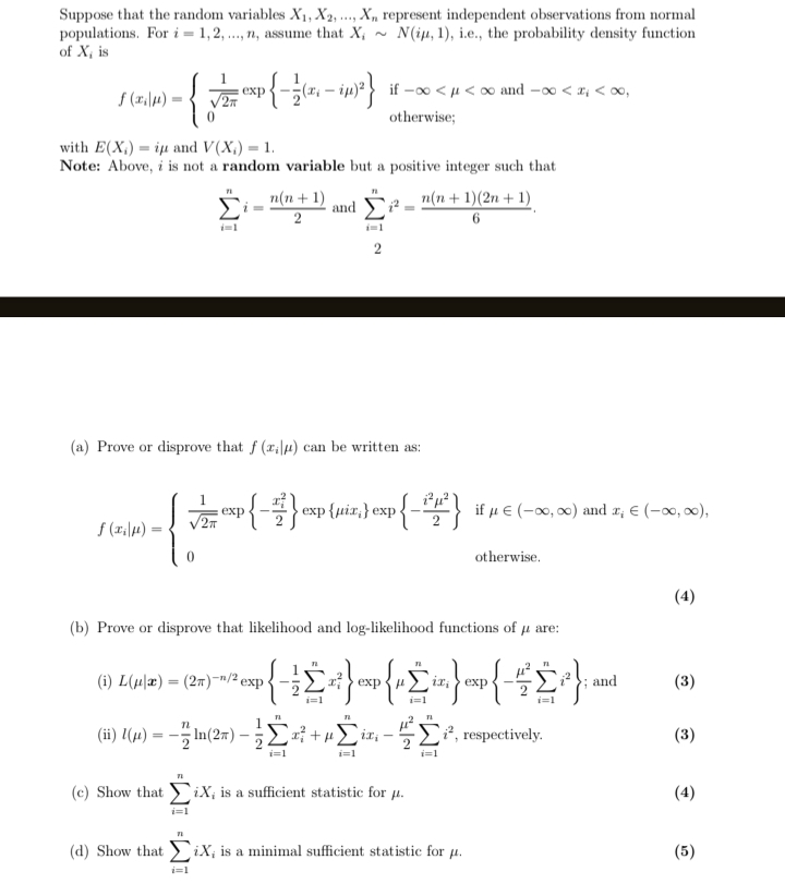 Solved Suppose that the random variables x1,x2,dots,xn | Chegg.com