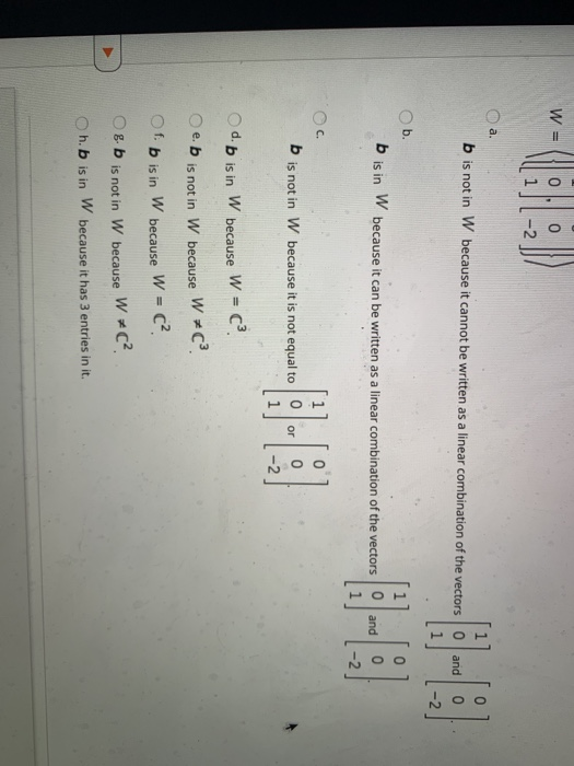 Solved 5 Working in the vector space C, determine if b = -1 | Chegg.com