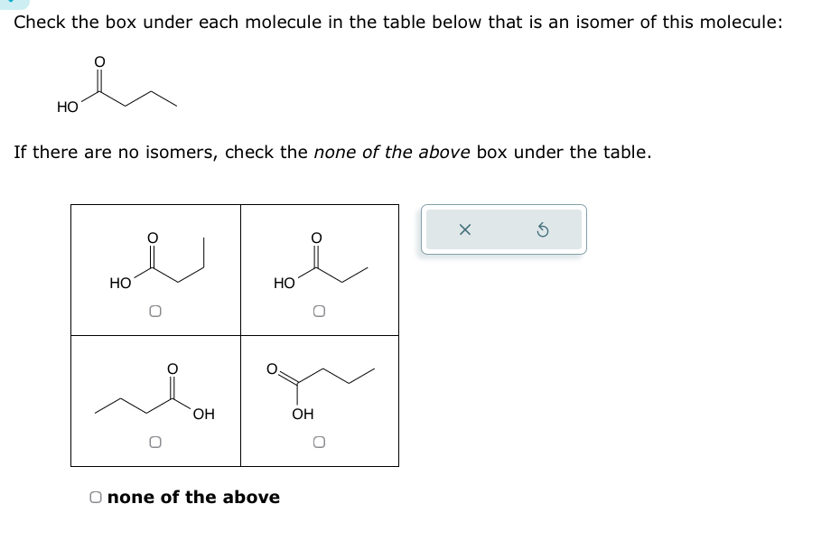 Solved Check the box under each molecule in the table below | Chegg.com