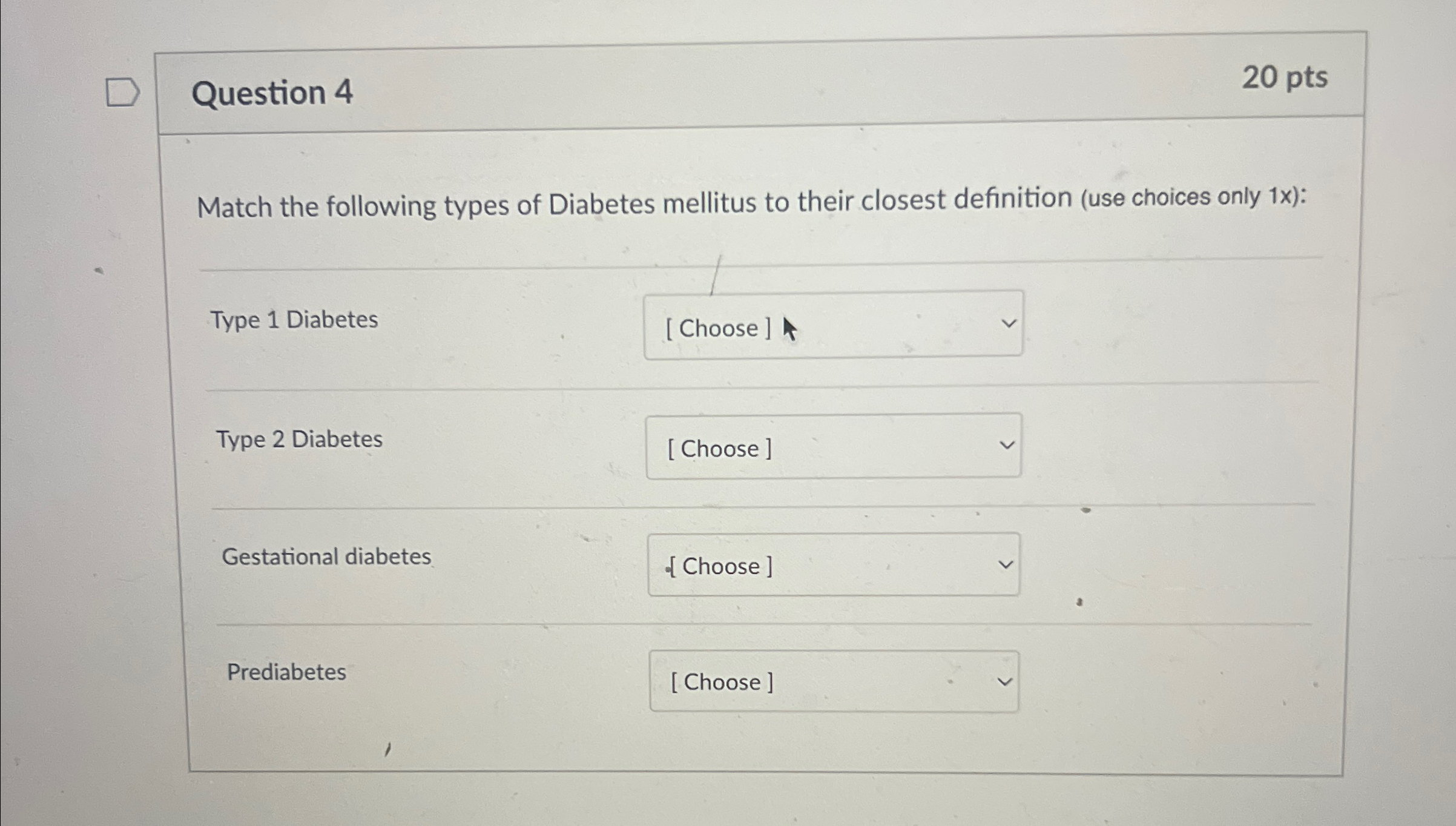Solved Question 420 ﻿ptsMatch the following types of | Chegg.com