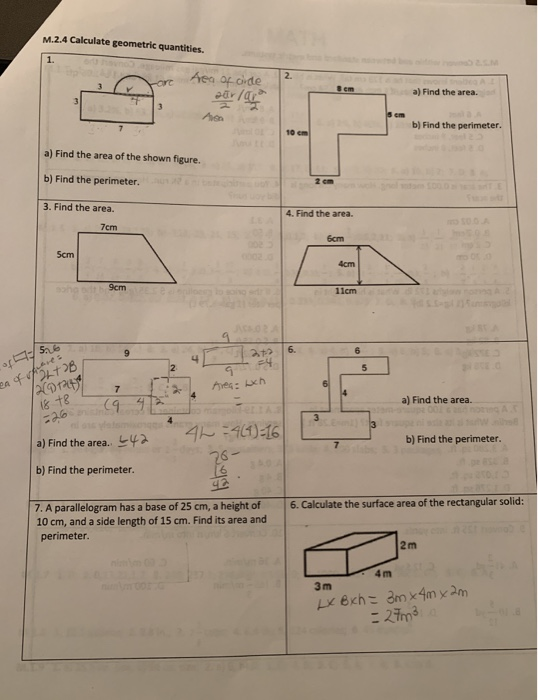 Solved M.2.4 Calculate geometric quantities. 1. rare 2. Aeo | Chegg.com
