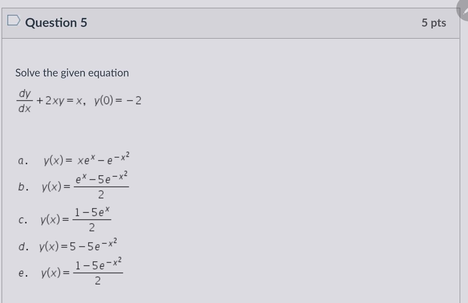 Solved Question 4 5 pts Use a numerical solver and Euler's | Chegg.com