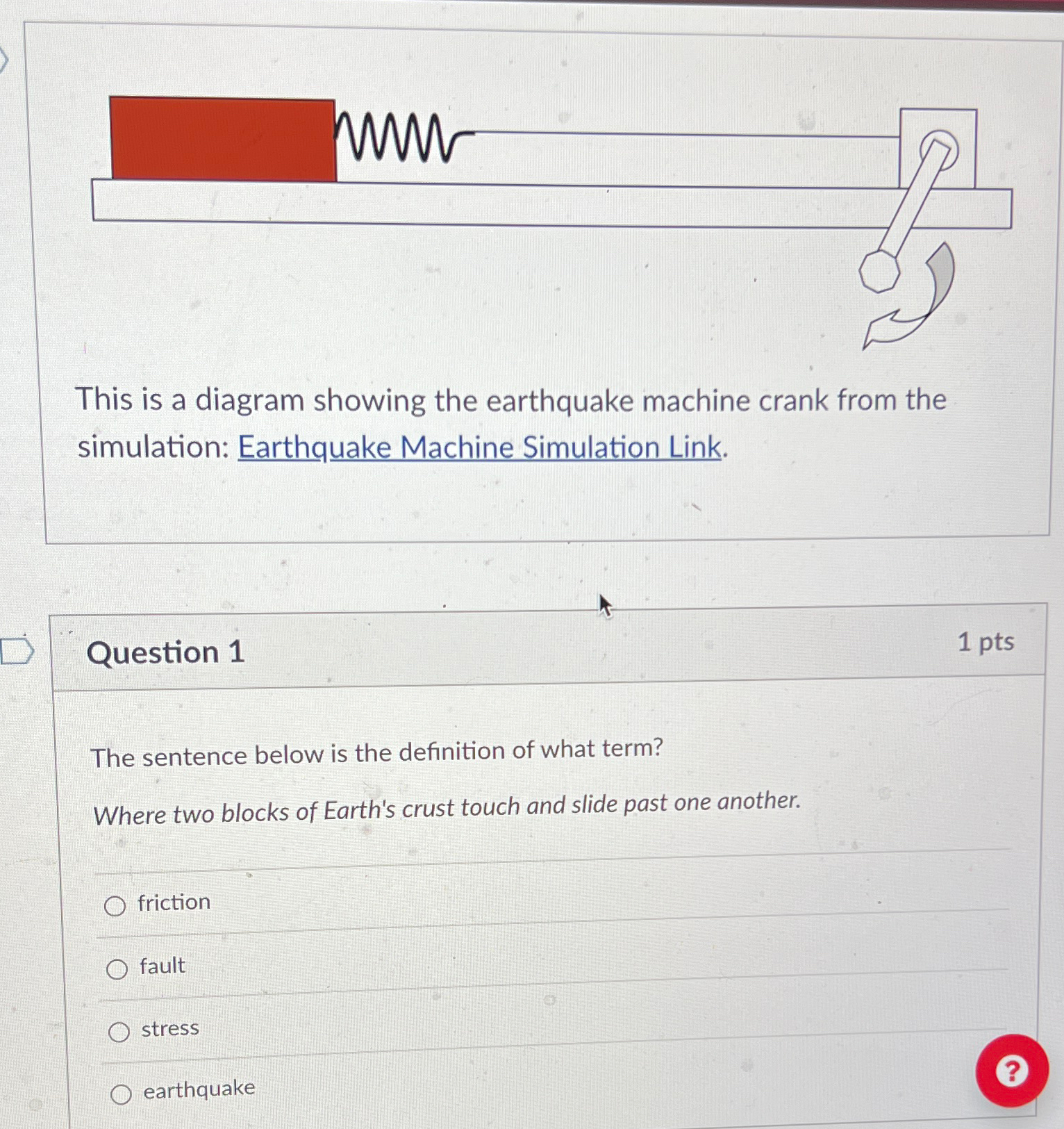 Solved This is a diagram showing the earthquake machine | Chegg.com