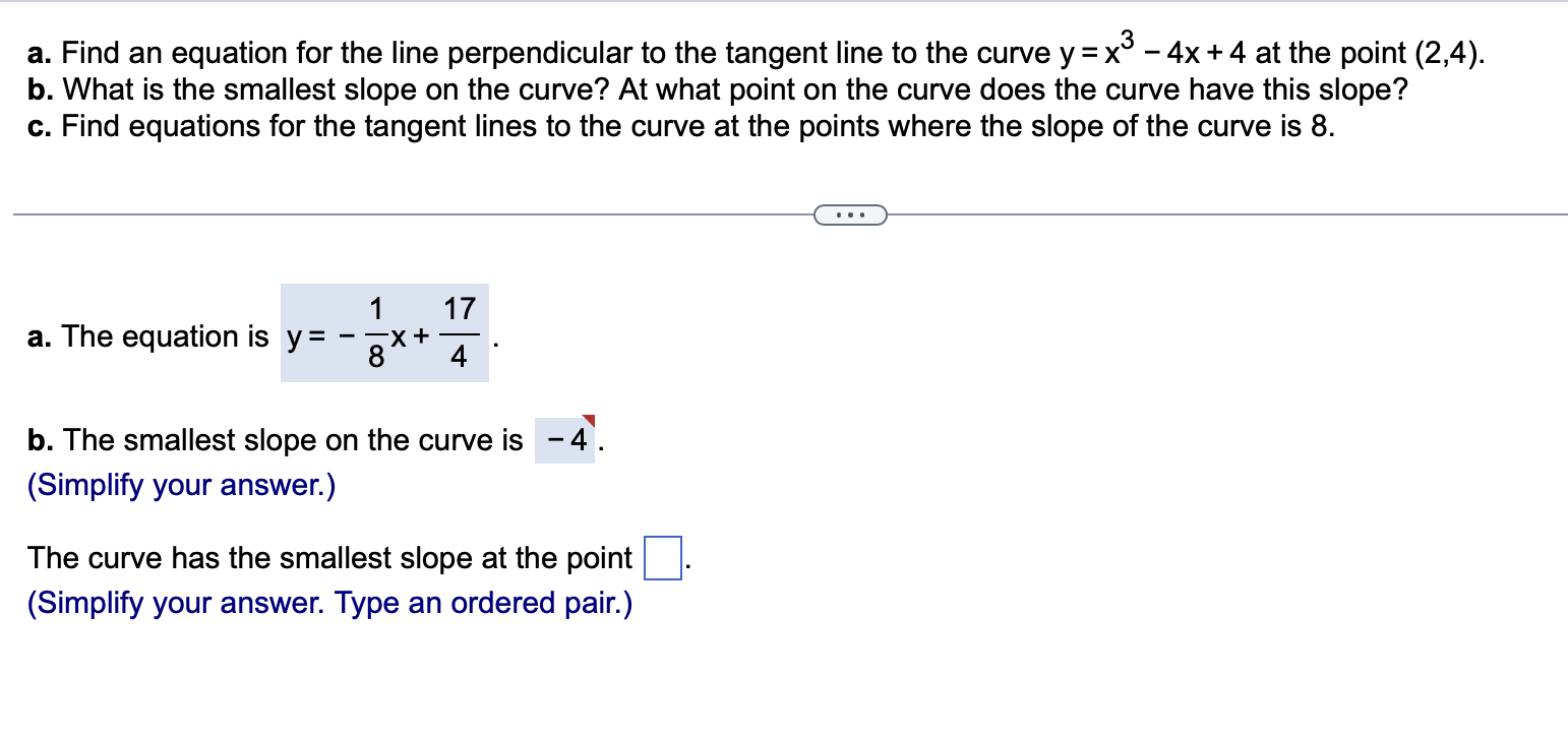 a. ﻿Find an equation for the line perpendicular to | Chegg.com