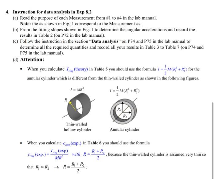 Provided data for Exp 8 and instructions for data | Chegg.com